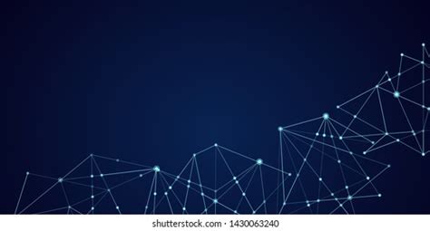 abstract technology network nodes polygonal shapes stock vector