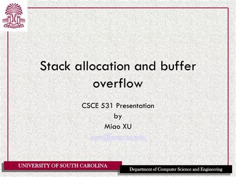ppt stack allocation and buffer overflow powerpoint presentation