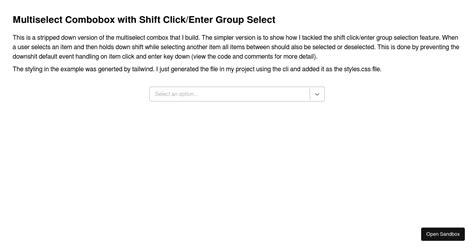 Multiselect Combobox With Shift Clickenter Group Select Codesandbox