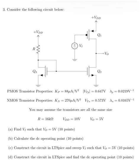 Solved 3 Consider The Following Circuit Below PMOS Chegg Com