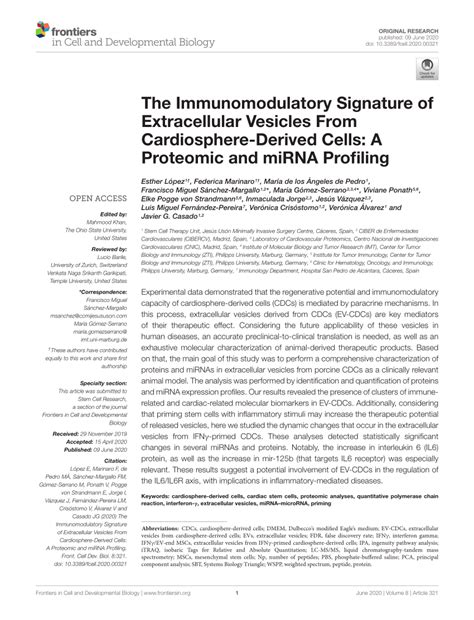 Pdf The Immunomodulatory Signature Of Extracellular Vesicles From