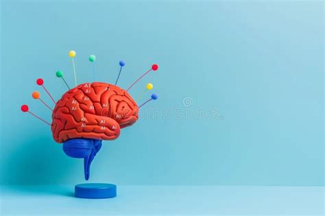 3d Model Of A Brain With Pins Symbolizing Ai Technology Neural
