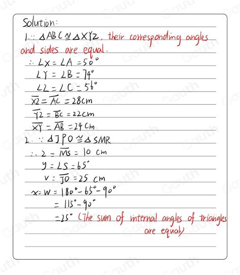 Solved Learning Task I 1 Given AbcΔxyz Solve For The Angles And