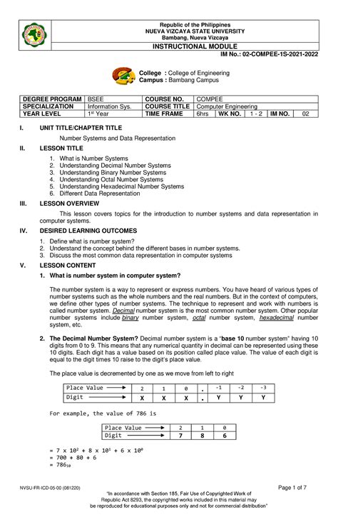 Computer Programming Module 2 Nueva Vizcaya State University Bambang Nueva Vizcaya
