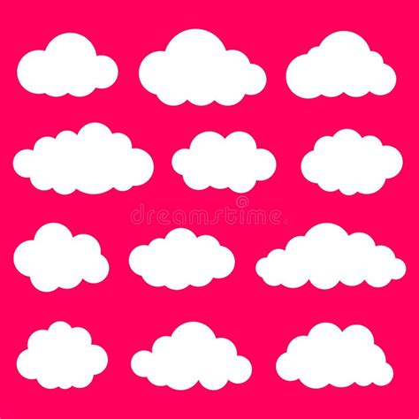 Clouds Vector Collection Cloud Computing Pack Stock Illustration