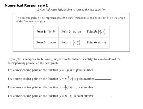 Solved The Ordered Pairs Below Represent Possible Chegg Com