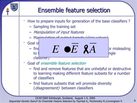 Ppt Sequential Genetic Search For Ensemble Feature Selection