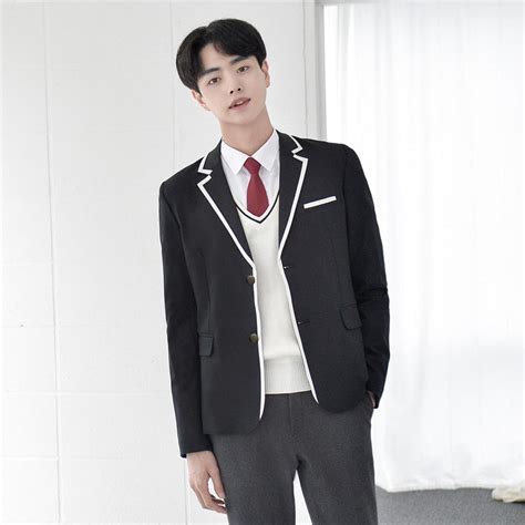 교복몰 화이트 라인 자켓 남자 교복 학생복 마이 이랜드몰