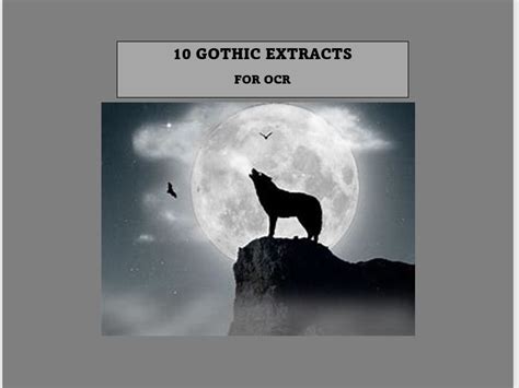 10 Gothic Extracts Ocr English Lit Teaching Resources
