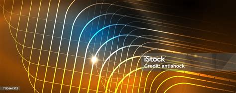 네온 빛나는 테크노 라인 하이테크 미래 지향적 인 추상적인 배경 템플릿 벡터 0명에 대한 스톡 벡터 아트 및 기타 이미지 0명 곡선 디자인 Istock