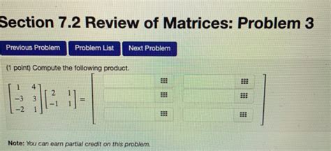 Solved Section 72 Review Of Matrices Problem 3 Previous