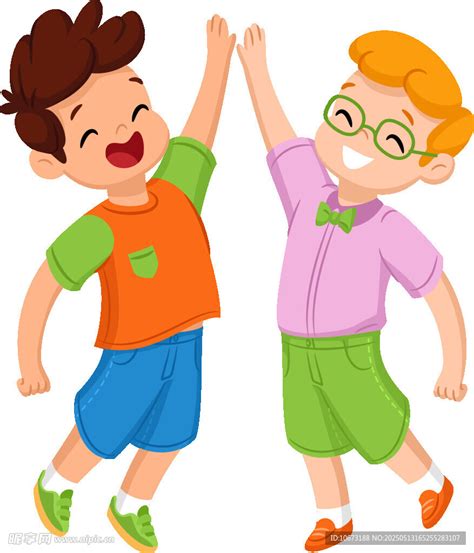 两个男孩开心击掌设计图图片素材其他设计图库昵图网