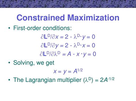 Ppt Constrained Maximization Powerpoint Presentation Free Download