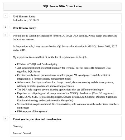Sql Server Dba Cover Letter Velvet Jobs