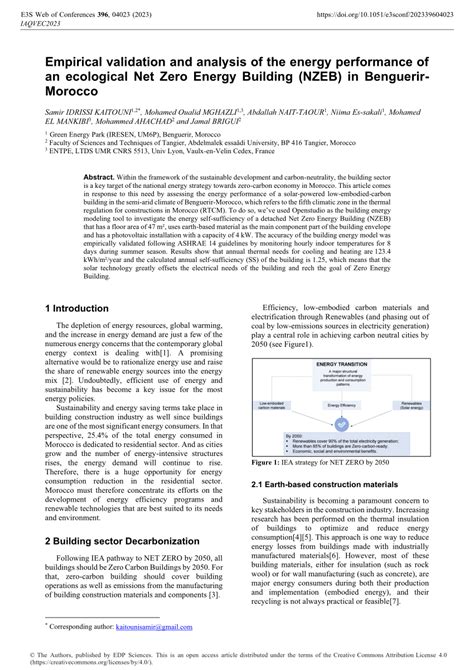 Pdf Empirical Validation And Analysis Of The Energy Performance Of An Ecological Net Zero