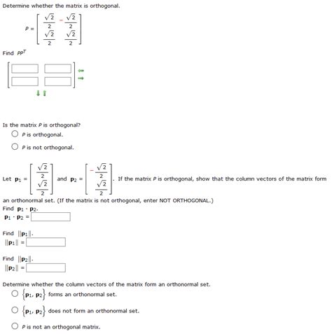 solved determine whether the matrix is orthogonal va 2 p