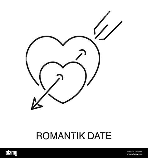 Romantic Date Symbol Heart Pierced With Arrow Isolated Outline Icon