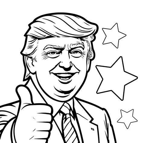 Free Donald Trump Outline Template To Edit Online