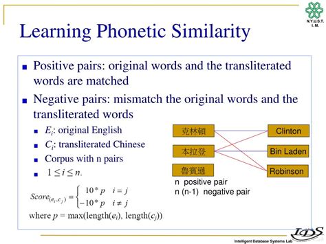 Ppt Backward Machine Transliteration By Learning Phonetic Similarity