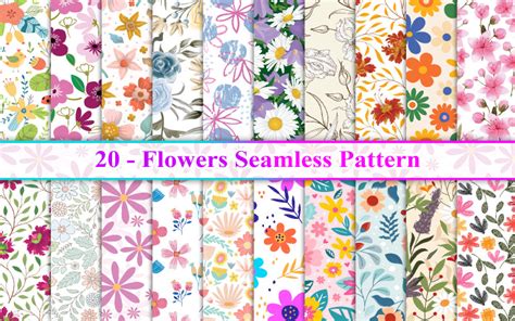 Spring Flower Seamless Pattern Spring Seamless Pattern