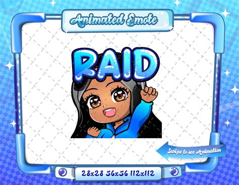 Animated Static Emote Latina Chibi Raid Animated Latina Raid Emote Raid Emote Latina Raid