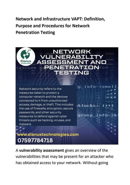 Vulnerability Assessment And Penetration Testing Basics Ppt