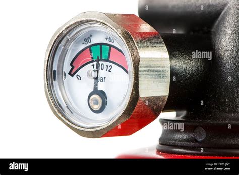 Manometer Of A Fire Extinguisher The Pressure Gauge Is In The Ideal Range Stock Photo Alamy