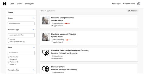 Job Application Status In Handshake Handshake Help Center