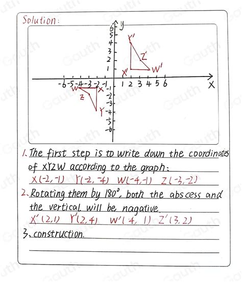 Solved Sylvia Applies Two Transformations To Wxyz Shown Below On The