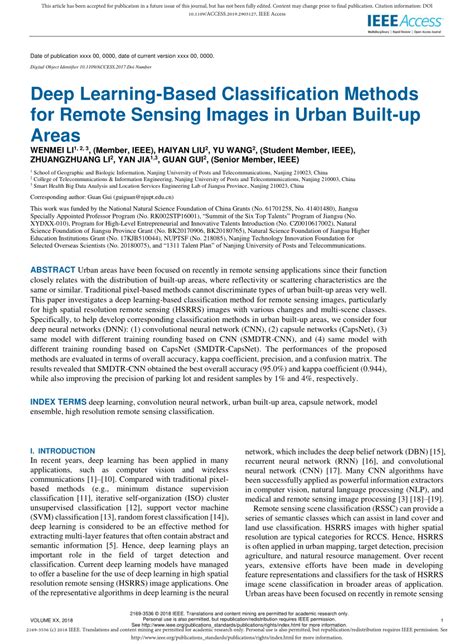 pdf deep learning based classification methods for remote sensing