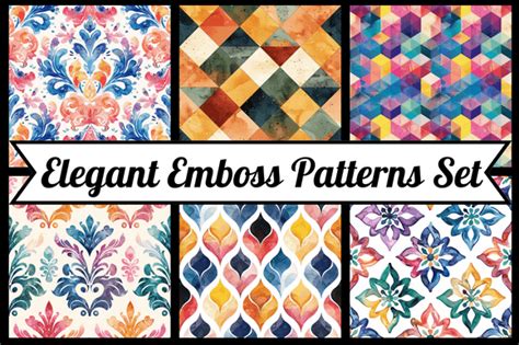Elegant Emboss Patterns Set Graphic By Pixargraph · Creative Fabrica