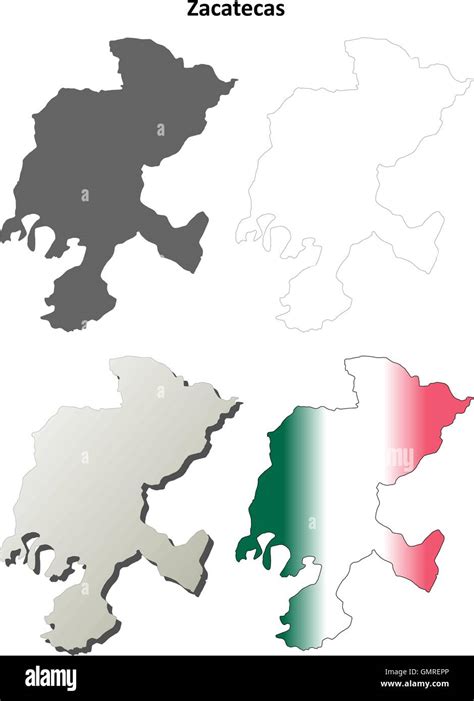 Zacatecas Blank Outline Map Set Stock Vector Image And Art Alamy