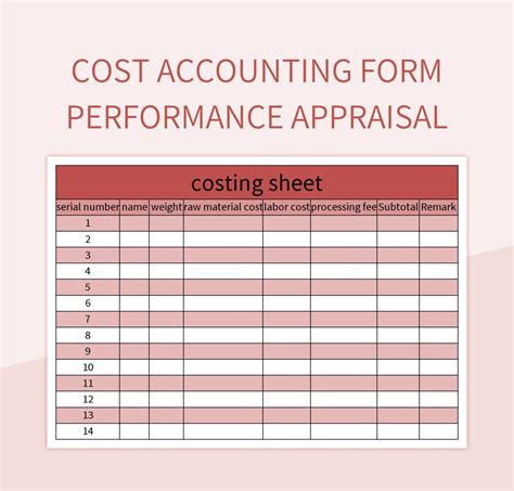 Managerial Accounting Excel Templates