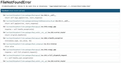 FileNotFoundError Errno 2 No Such File Or Directory App Redash