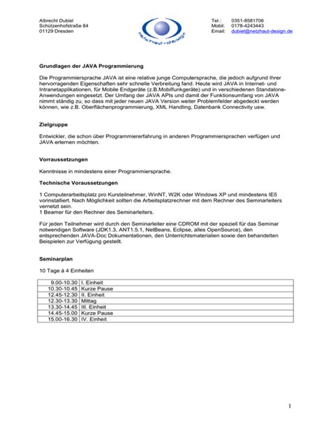 Grundlagen Der Java Programmierung Die Programmiersprache Grundlagen Der Java Programmierung Die Programmiersprache