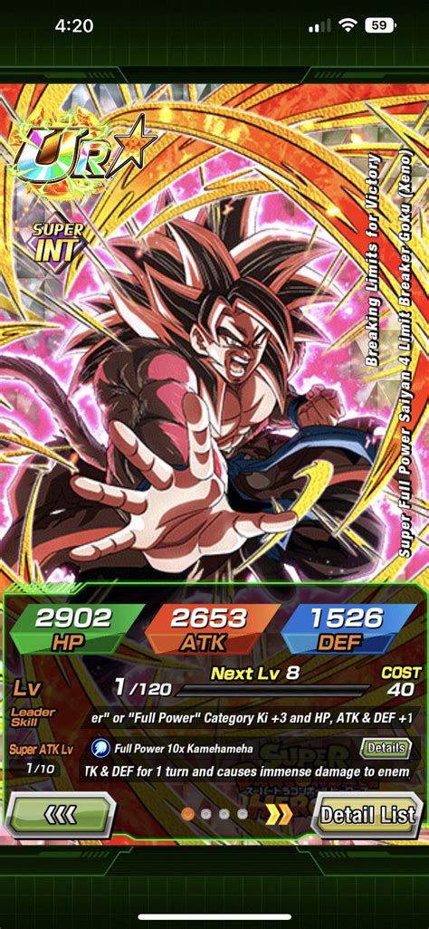 What Is Limit Breaker Ssj4 Gokus Best Hidden Potential Route R Dokkanbattlecommunity