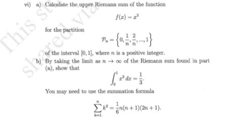 solved a calculate the upper riemann sum of the function