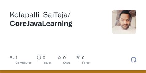 Github Kolapalli Saitejacorejavalearning