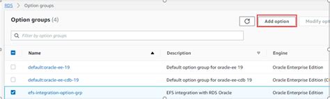 Integrate Amazon Rds For Oracle With Amazon Efs Aws Database Blog