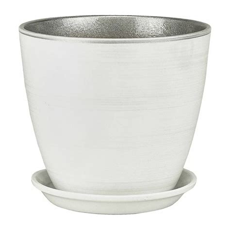 Горшок Сады Аурики РС 04 4 бутон белое серебро, керамика, 21 см, 5 л ...