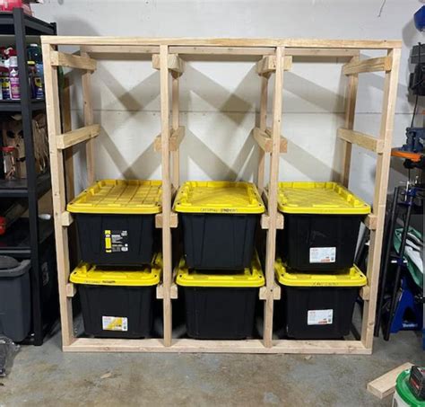 Bin Storage Rack Plans Tote Box Shelf Workshop Storage Diy Garage