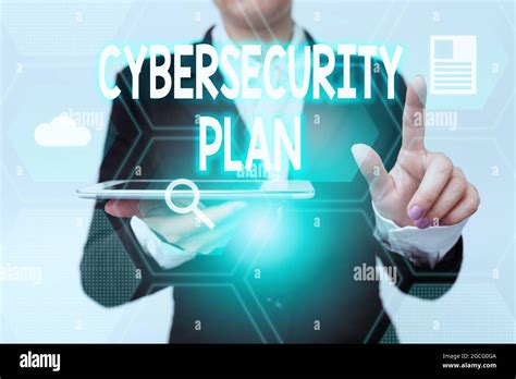 Hand Writing Sign Cybersecurity Plan Business Idea Techniques Of Protecting Computer And System
