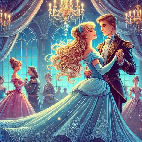 Cinderella At The Ball Cinderella Dancing With Prince Charming W Stock Illustration