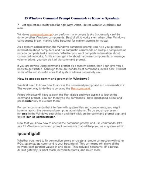 15 Windows Command Prompt Commands To Know As Sysadmin Download Free Pdf Computer Network