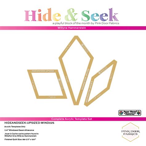 Upsized Hide And Seek Complete Acrylic Template Set Hideandseek Up