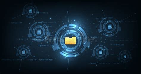 Document Management And Digital Document Paperless Operation Concept Stock Illustration