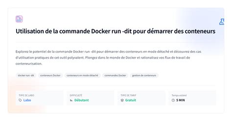 Utilisation De La Commande Docker Run Dit Pour Démarrer Des Conteneurs Labex