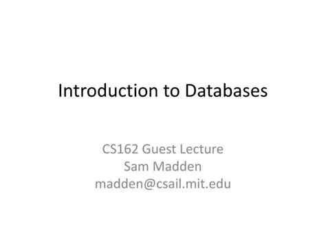 Ppt Introduction To Databases Powerpoint Presentation Free Download
