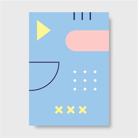 멤피스 스타일의 표지 디자인 프리미엄 벡터