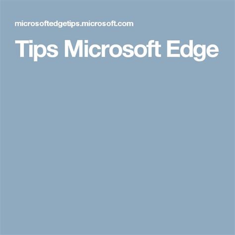 Tips Microsoft Edge